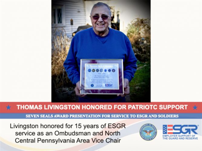 Thomas Livingston honored by Department of Defense for Patriotic ...